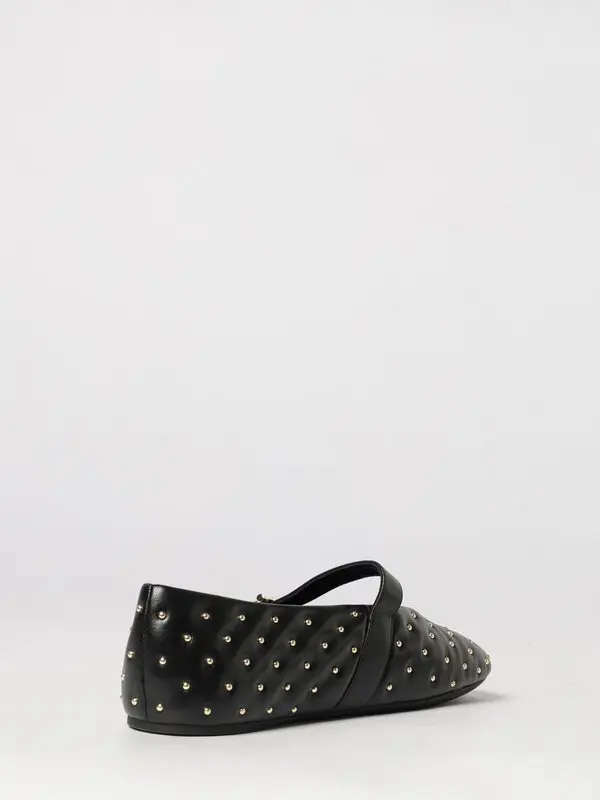 FERRAGAMO Gancini Buckle Studded Nappa Mary Jane Flats