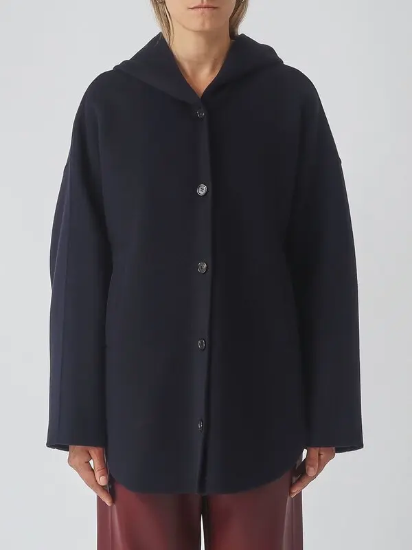 Max Mara Single-breasted Virgin Wool Hooded Coat - Blue