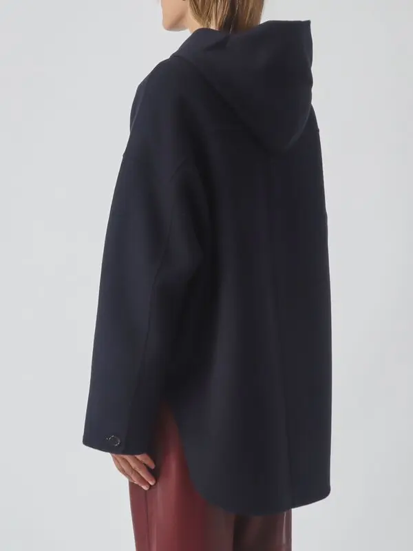 Max Mara Single-breasted Virgin Wool Hooded Coat