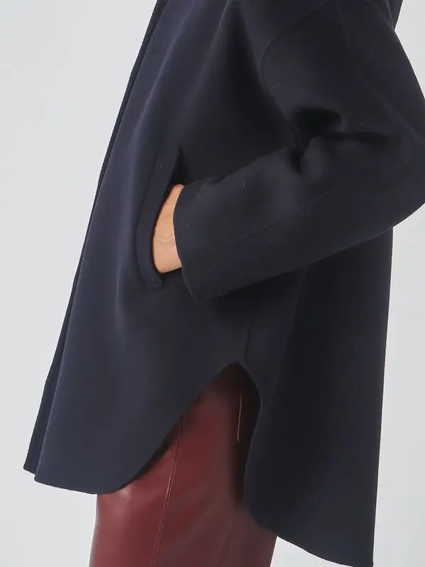 Max Mara Single-breasted Virgin Wool Hooded Coat