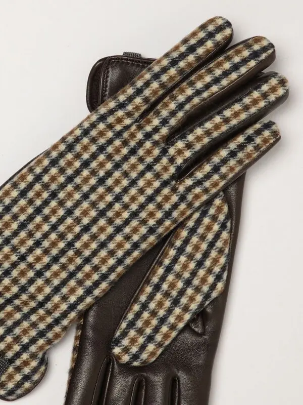 Brunello Cucinelli Check Pattern Gloves In 100% Virgin Wool