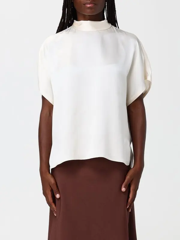 Brunello Cucinelli Silk Blouse With Tie Detail - Beige