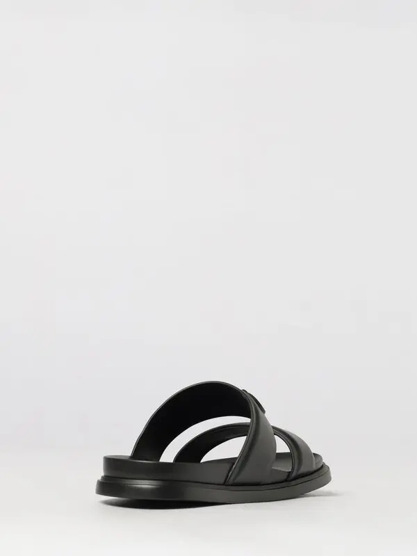 FERRAGAMO Embossed Gancini Logo Rubber Flat Sandals
