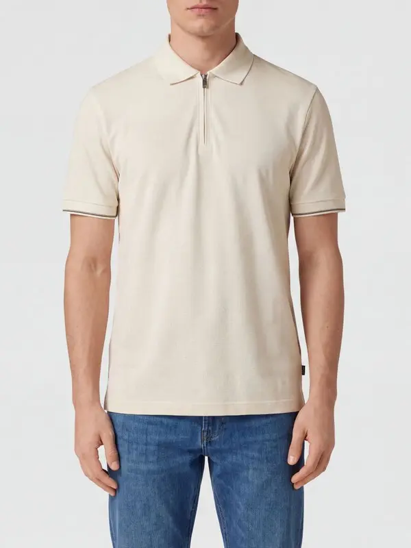 BOSS Short-sleeve Cotton Polo Shirt With Half-zip Closure