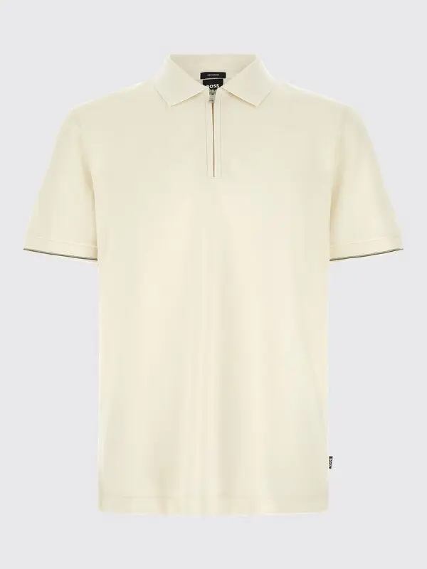 BOSS Short-sleeve Cotton Polo Shirt With Half-zip Closure