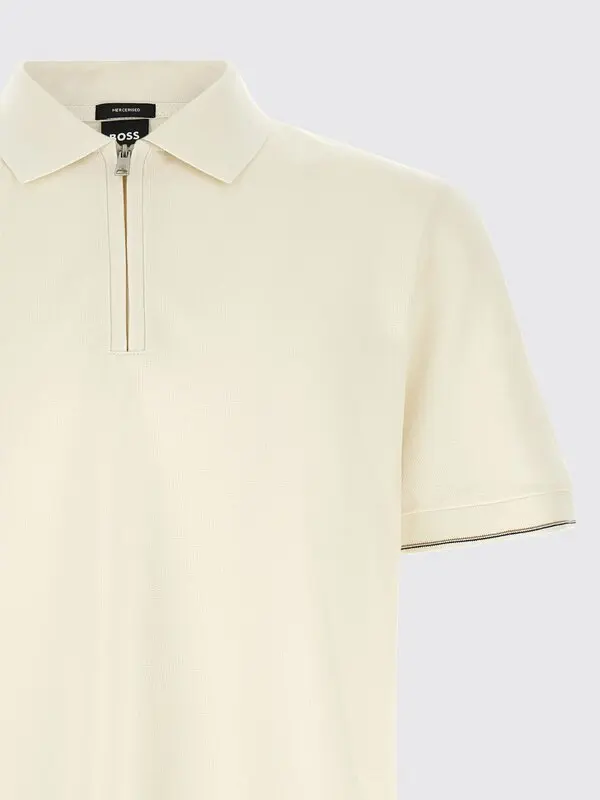 BOSS Short-sleeve Cotton Polo Shirt With Half-zip Closure