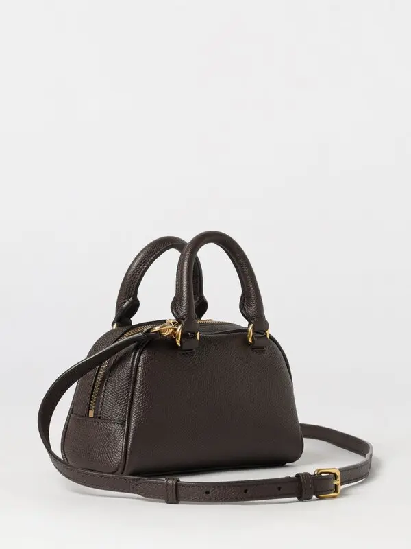 Valentino Garavani Vlogo Signature Mini Boston Bag In Grained Leather - Brown
