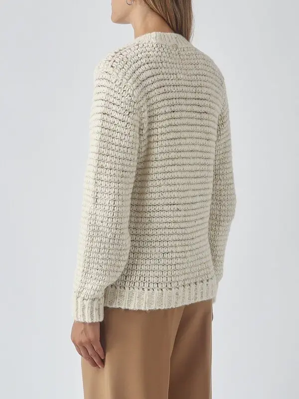 Herno Crewneck Alpaca Wool Blend Jumper With Ribbed Trims