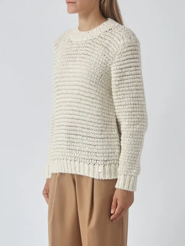 Herno Crewneck Alpaca Wool Blend Jumper With Ribbed Trims