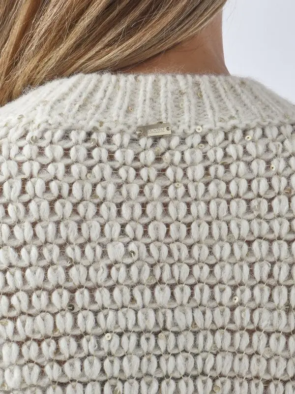 Herno Crewneck Alpaca Wool Blend Jumper With Ribbed Trims