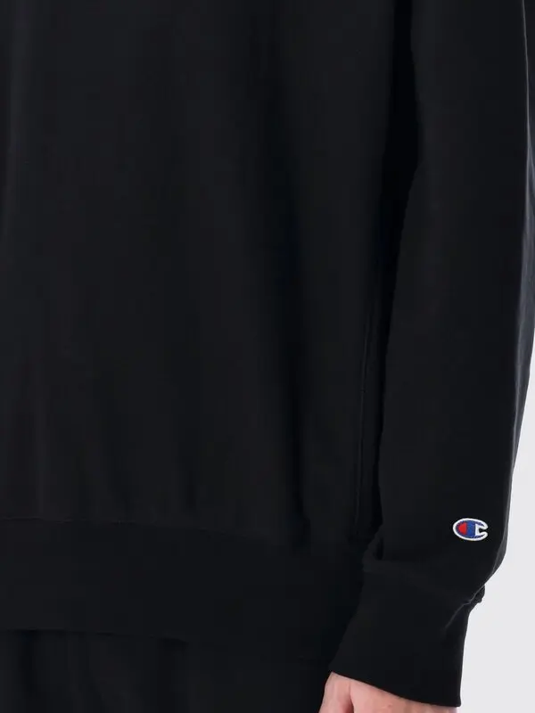 Champion Cotton Crewneck Sweatshirt With Dropped Shoulders - Black