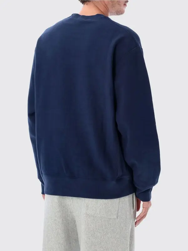 Champion Cotton Crewneck Sweatshirt With Dropped Shoulders - Blue