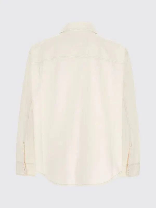 AMI Paris Cotton Denim Shirt Jacket With Patch Pockets