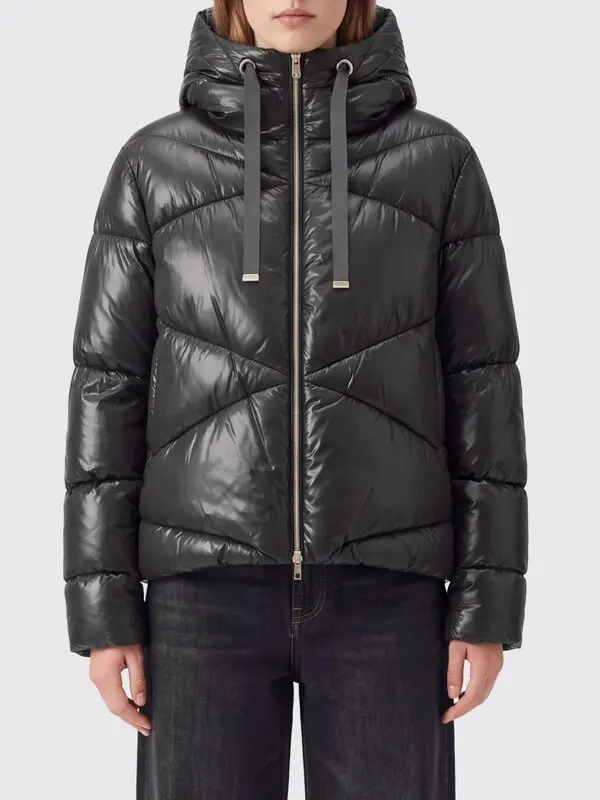 Herno Short Hooded Down Jacket In Water-repellent Ultra-light Nylon - Grey