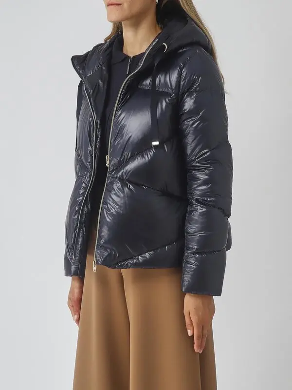 Herno Short Hooded Down Jacket In Water-repellent Ultra-light Nylon