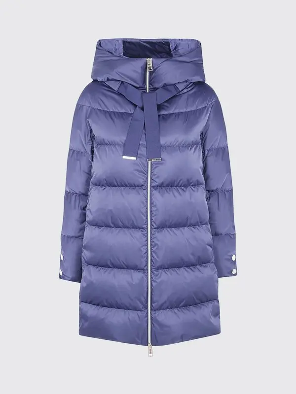 Herno A-shape Short Hooded Down Jacket In Quilted Technical Satin