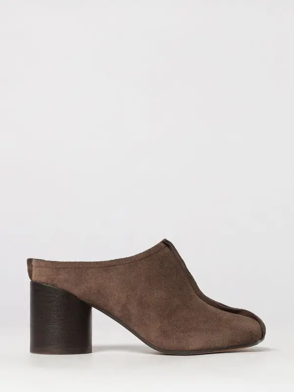 MAISON MARGIELA Anatomic Suede Mules With Cylindrical Heel - Brown