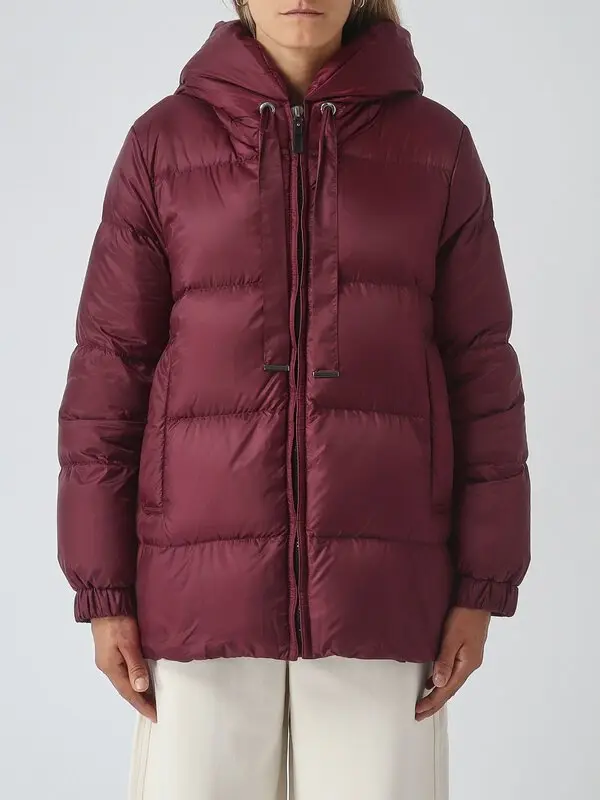 Max Mara Short Down Jacket With Hood - Wine