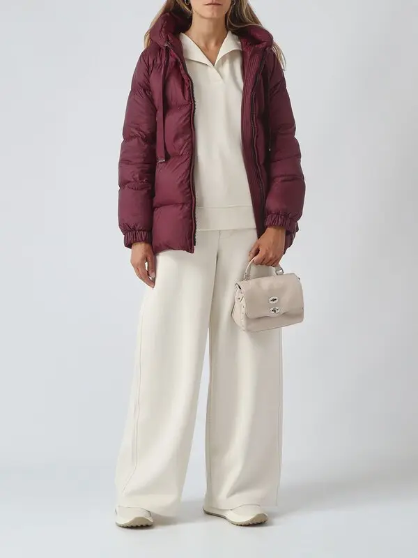 Max Mara Short Down Jacket With Hood - Wine