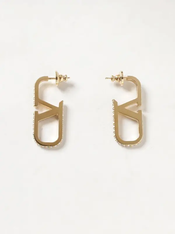 Valentino Garavani Vlogo Signature Earrings In -tone Metal With Swarovski Crystals