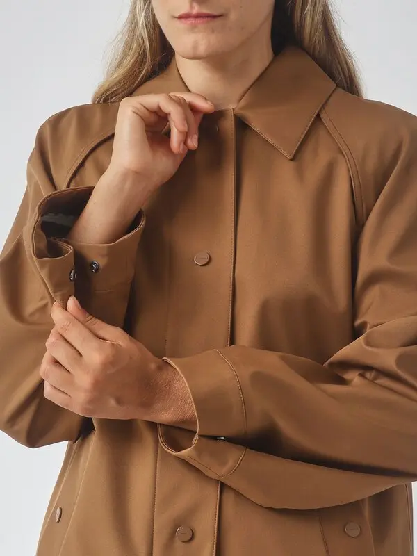 Max Mara Short Relaxed-fit Technical Fabric Trench Coat - Hazel