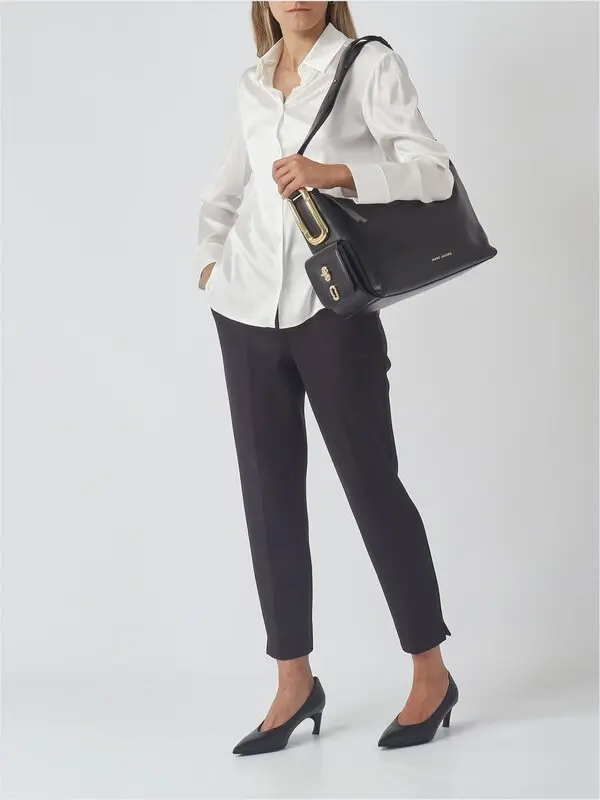 Max Mara Long-sleeved Stretch-silk Satin Shirt With Classic Collar - Pearl