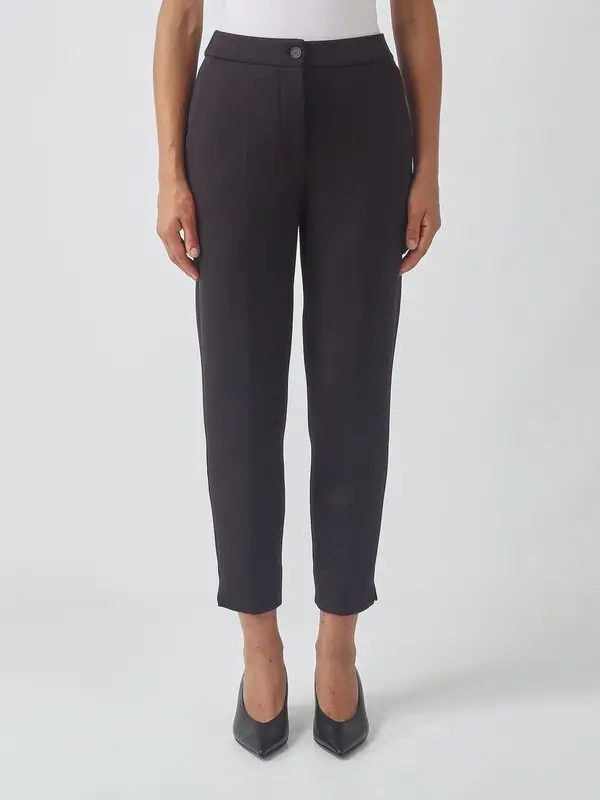 Max Mara Mid-rise Slim-fit Cropped Technical Jersey Trousers - Black