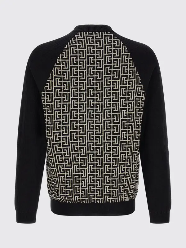 Balmain Slim Fit Crewneck Jumper With Geometric Print
