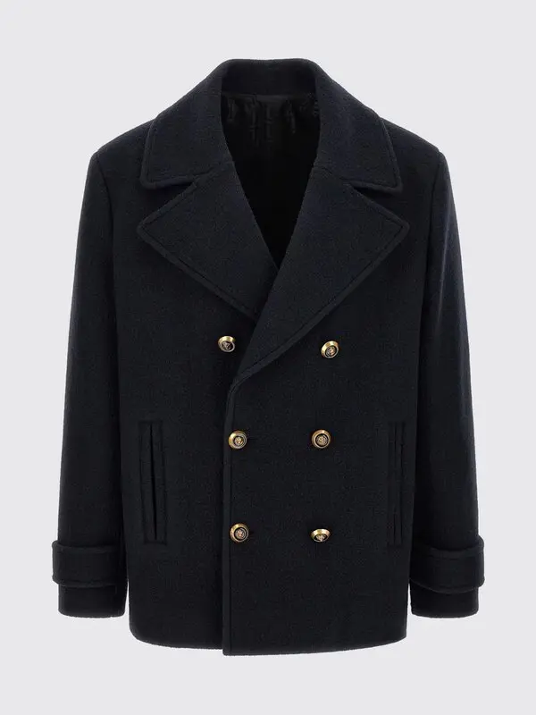 Balmain Double-breasted Virgin Wool Blend Caban Coat