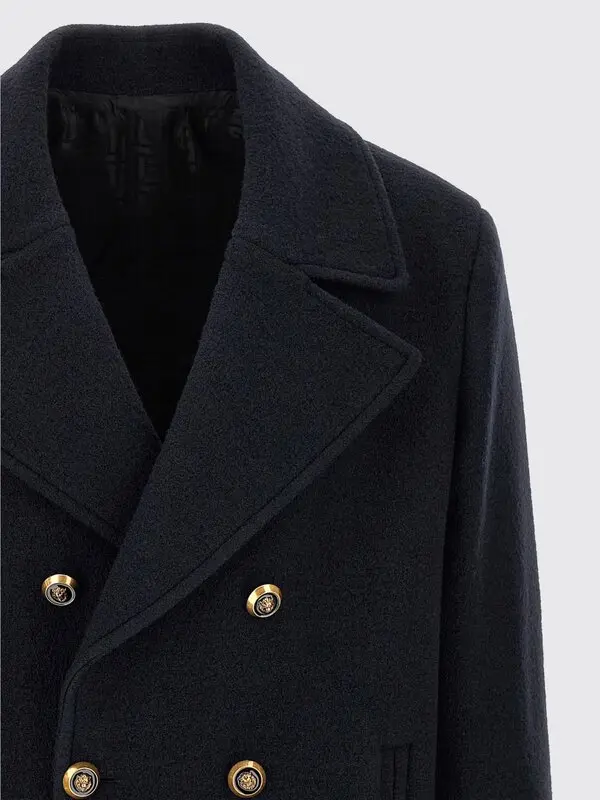 Balmain Double-breasted Virgin Wool Blend Caban Coat