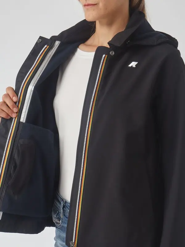 K-WAY Bleizou Hooded Waterproof Nylon Jacket With Contrast Logo Detail - Black