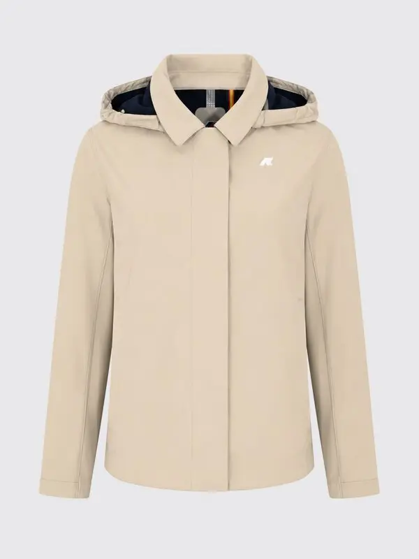 K-WAY Bleizou Hooded Waterproof Nylon Jacket With Contrast Logo Detail - Blue
