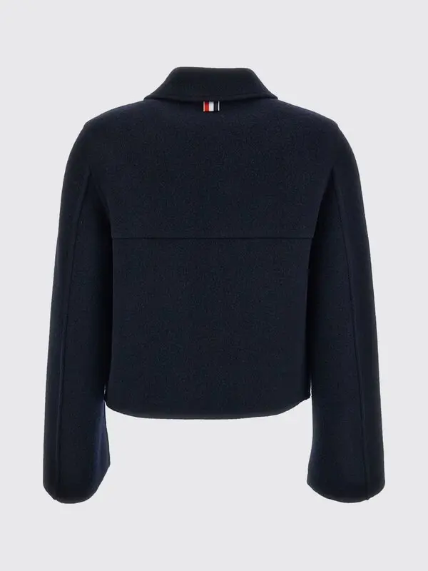 Thom Browne Single-breasted Short Coat In Pure Virgin Wool With Patch Pockets