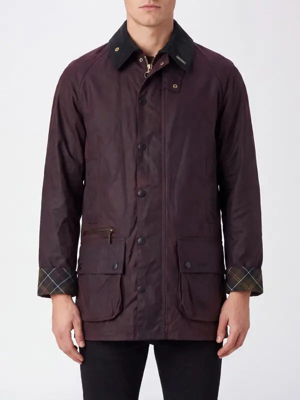 Barbour Beaufort Windproof Waxed Cotton Jacket With Velvet Collar