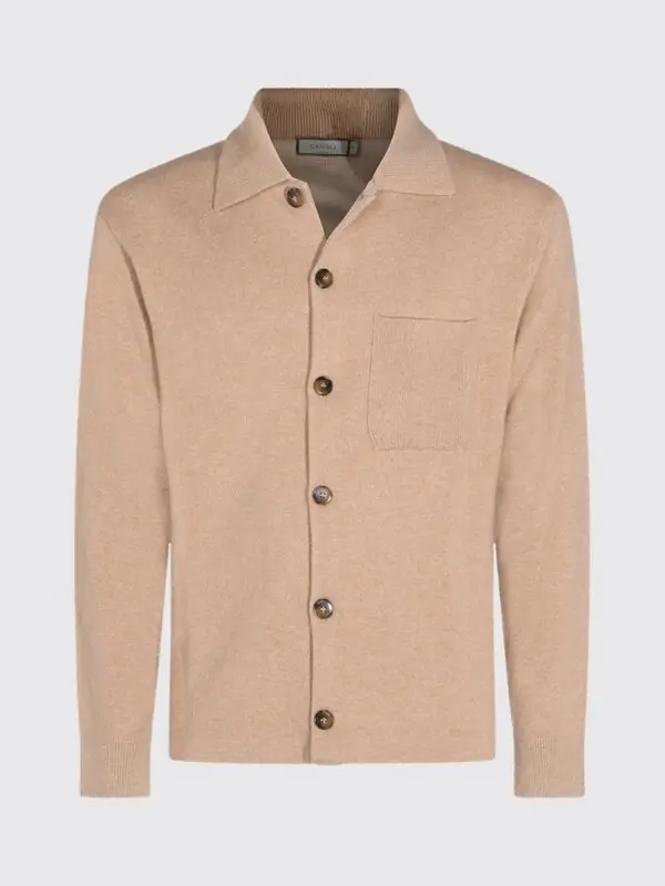 Canali Wool, Cotton And Cashmere Blend Long-sleeve Polo Shirt