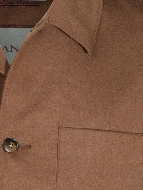 Canali Single-breasted Virgin Wool Short Coat With Patch Pockets