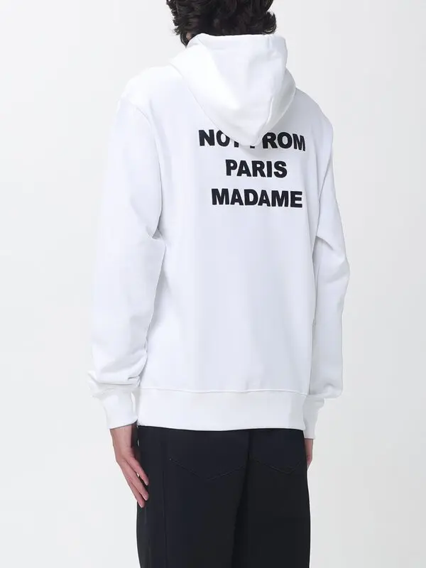 Drole De Monsieur Cotton Hoodie With Slogan Print - White