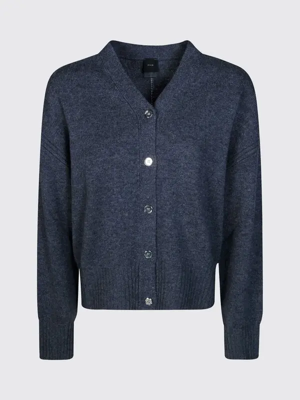 Pinko V-neck Wool And Cashmere Blend Cardigan With Button Closure