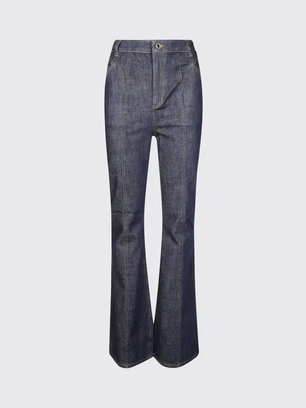 SELF-PORTRAIT High-waisted Flared Jeans In Stretch Cotton Denim