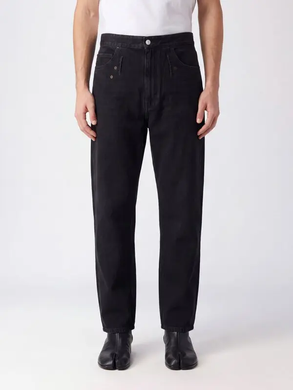 MAISON MARGIELA Mid-rise Straight-fit Denim Jeans With Logo Stitching - Black