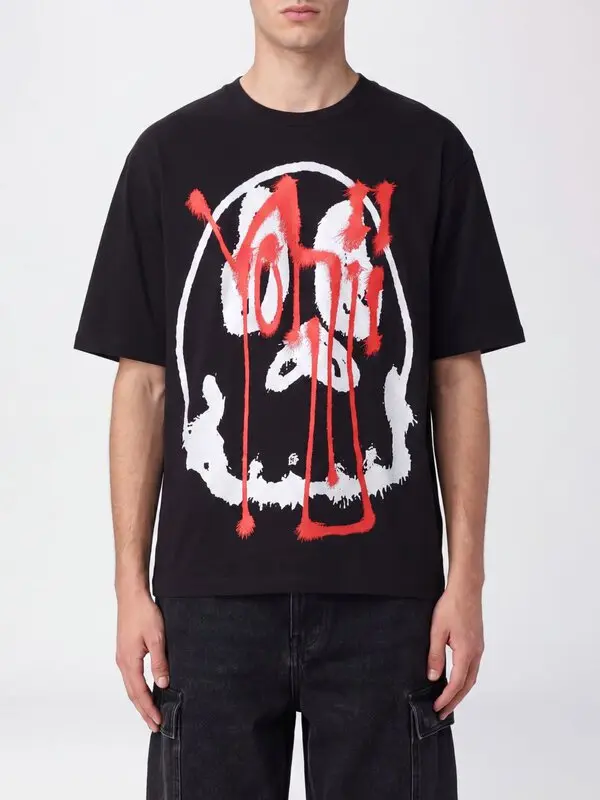 Y3 Short-sleeved Cotton T-shirt With Graphic Print