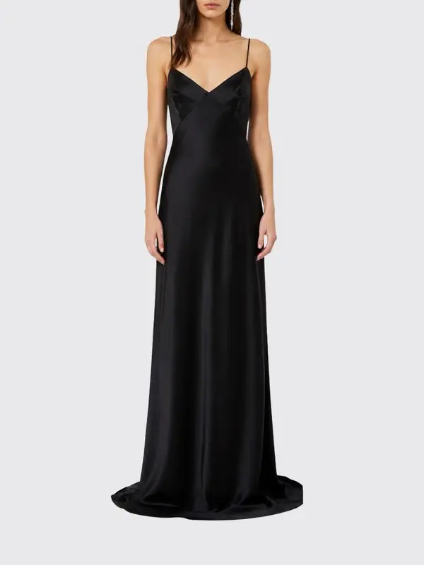 Max Mara Long Satin Evening Gown With Train