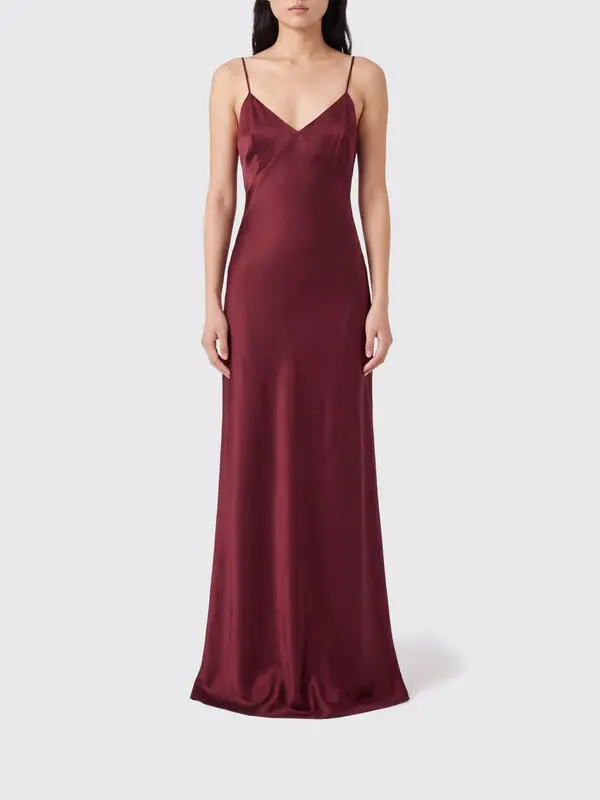 Max Mara Long Satin Evening Gown With Train - Red