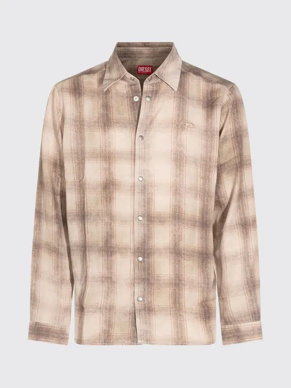 DIESEL® S-simply-jmcm Check Lyocell Shirt With Embroidered Oval D Logo