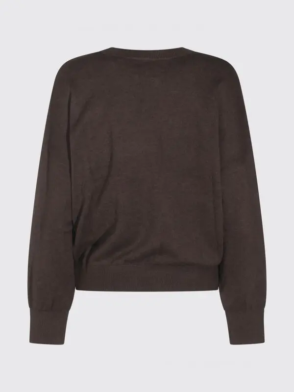 Isabel Marant Étoile Contrast Logo Cotton And Wool Crewneck Jumper - Cocoa