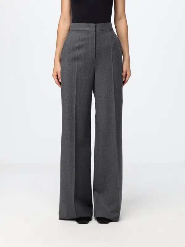 Max Mara High-waisted Flared Crêpe Trousers - Grey