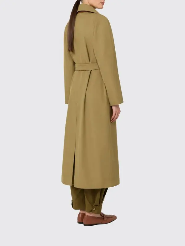 Max Mara Long Double-breasted Cotton Gabardine Trench Coat With Belt