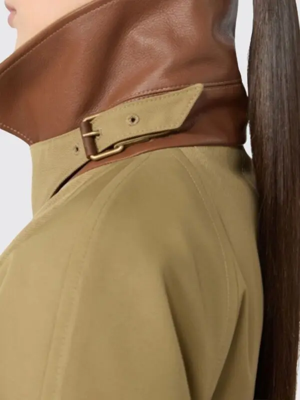 Max Mara Long Double-breasted Cotton Gabardine Trench Coat With Belt
