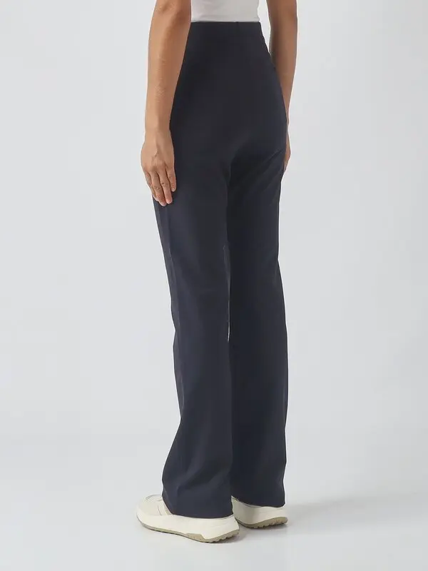 Max Mara High-waisted Skinny Stretch Jersey Trousers With Side Zip - Navy