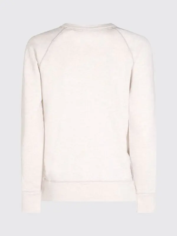 Isabel Marant Étoile Cotton-blend Crewneck Sweatshirt With Flocked Logo - Ecru